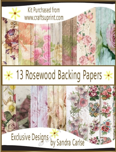 Rosewood 13 x A4 Backing Papers kit 1 - CUP884035_719 | Craftsuprint