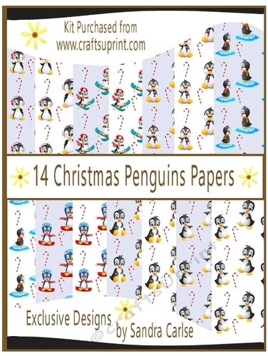 Christmas 14 x Penguin Backing Papers kit 2 - CUP892193_719 | Craftsuprint