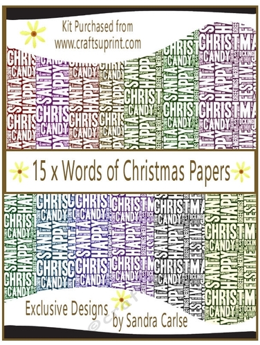 Words of Christmas 15 x Backing Papers kit - CUP897193_719 | Craftsuprint