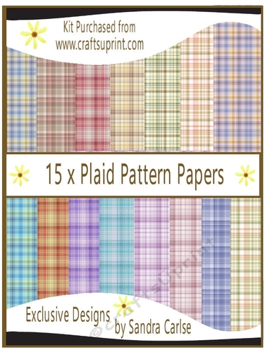 Plaid Pattern 15 x Backing Paper kit - CUP904724_719 | Craftsuprint