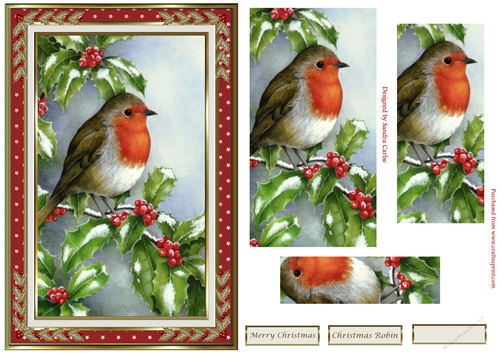 Christmas Robin Red framed Pyramid Topper - CUP925239_719 | Craftsuprint