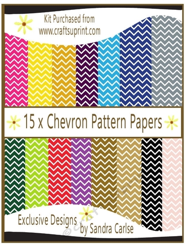 Chevron Pattern x 15 Paper kit - CUP932605_719 | Craftsuprint