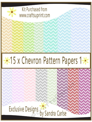 Chevron Pattern x 15 Paper Kit 1 - CUP932606_719 | Craftsuprint