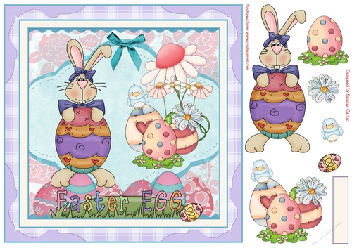 Easter Bunny Decoupage Topper - CUP962548_719 | Craftsuprint