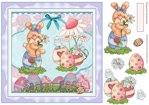 Easter Bunny Decoupage Topper 3 - CUP962551_719 | Craftsuprint