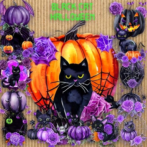Black Cat Halloween Bundle - CUP1249449_77133 | Craftsuprint