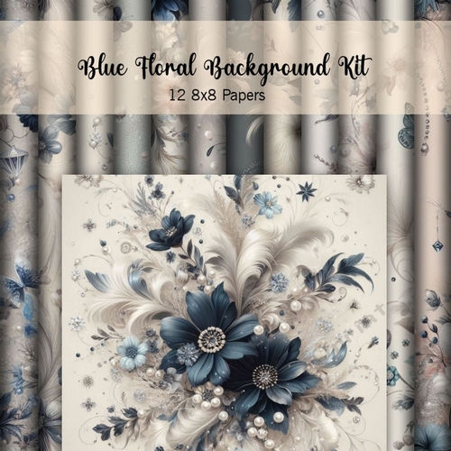 Blue Floral Background Kit - CUP1251849_77133 | Craftsuprint