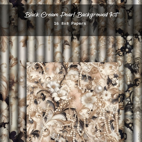 Black Cream Pearl Background Kit - CUP1253337_77133 | Craftsuprint