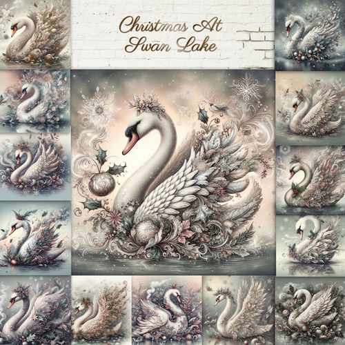 Christmas At Swan Lake Background Kit - CUP1254551_77133 | Craftsuprint