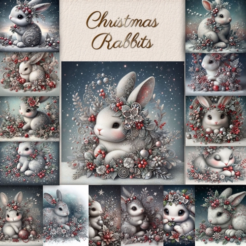 Christmas Rabbits - CUP1254798_77133 | Craftsuprint