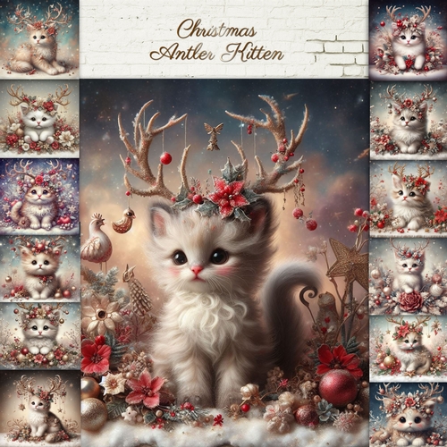 Christmas Antler Kitten - CUP1255073_77133 | Craftsuprint