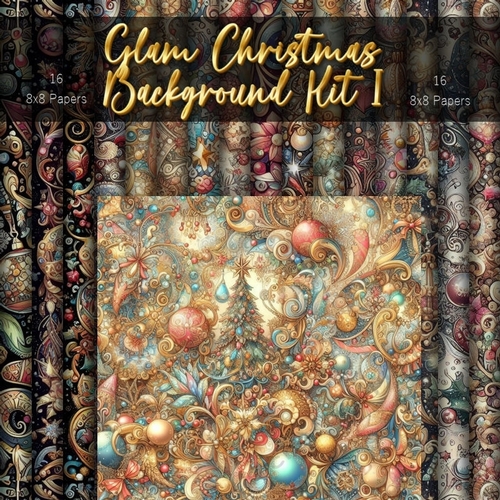 Glam Christmas Background Kit 1 - CUP1257498_77133 | Craftsuprint