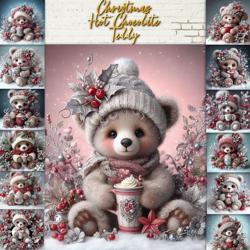 Christmas Hot Chocolate Teddy - CUP1257503_77133 | Craftsuprint