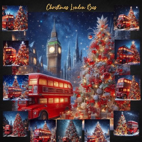 Christmas London Bus - CUP1259312_77133 | Craftsuprint