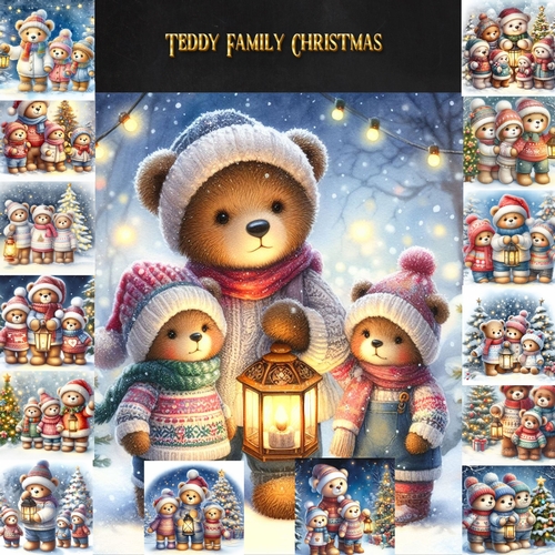 Teddy Family Christmas - CUP1259632_77133 | Craftsuprint