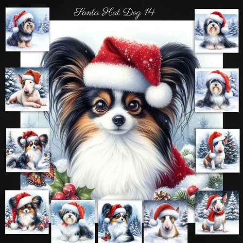 Santa Hat Dogs 14 - CUP1260021_77133 | Craftsuprint