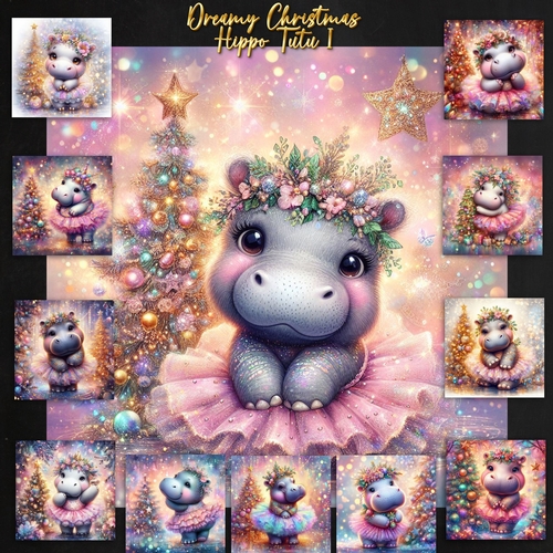Dreamy Christmas Hippo Tutu 1 - CUP1261251_77133 | Craftsuprint