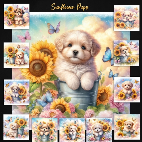 Sunflower Pup 2 - CUP1261936_77133 | Craftsuprint