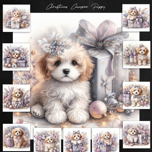 Christmas Cavapoo Puppy - CUP1262790_77133 | Craftsuprint