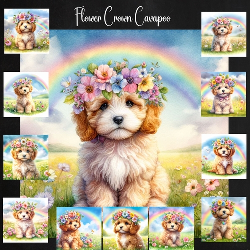 Flower Crown Cavapoo - CUP1264265_77133 | Craftsuprint