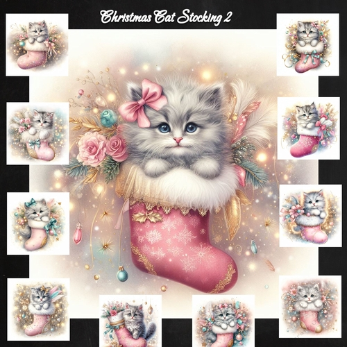Christmas Cat Stocking 2 - CUP1267832_77133 | Craftsuprint