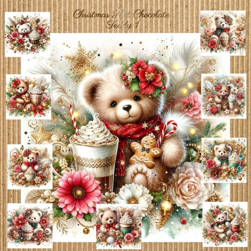 Christmas Hot Chocolate Teddy 1 - CUP1269799_77133 | Craftsuprint