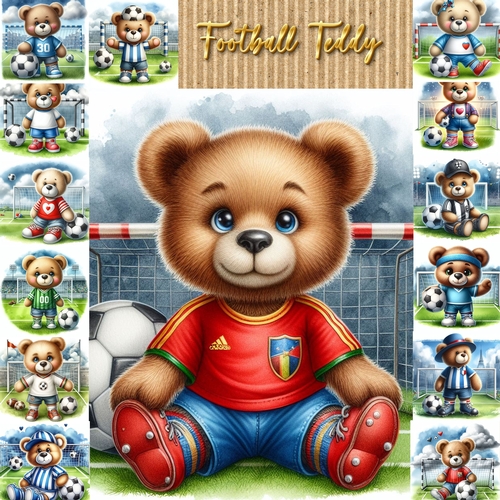 Football Teddy - CUP1270629_77133 | Craftsuprint