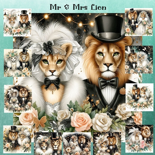 Mr & Mrs Lion - CUP1272024_77133 | Craftsuprint