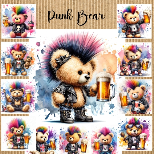 Punk Bear - CUP1273149_77133 | Craftsuprint