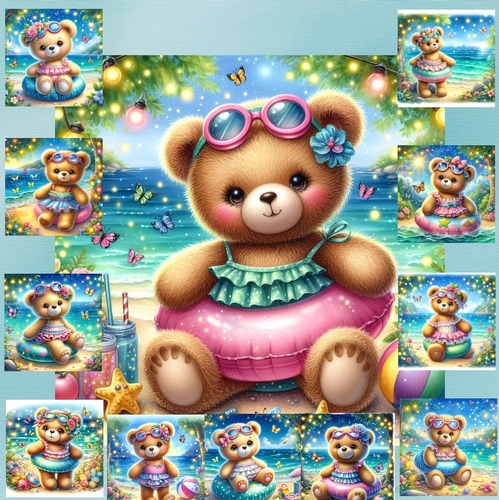 Beach Teddy 1 - CUP1277205_77133 | Craftsuprint