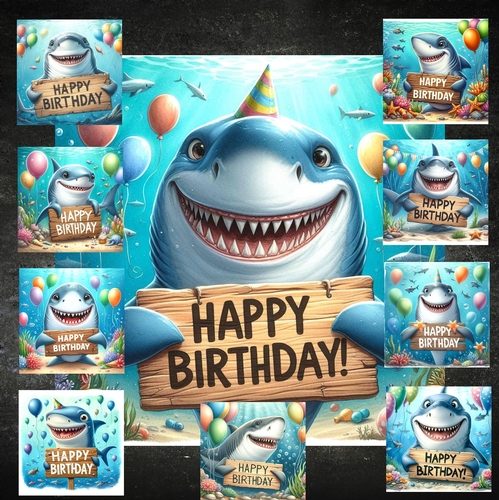 Shark Birthday Wishes - CUP1283985_77133 | Craftsuprint