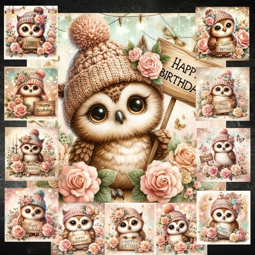 Birthday Owls - CUP1288035_77133 | Craftsuprint