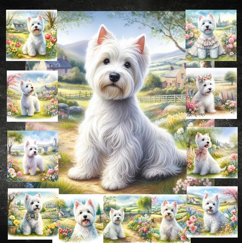 Charming Spring Garden Dogs 3 - CUP1289820_77133 | Craftsuprint