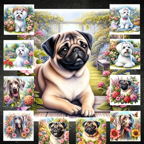 Spring Meadow Dogs 8 - CUP1292676_77133 | Craftsuprint