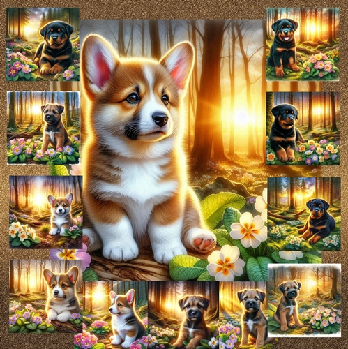 Primrose Forest Pups 5 - CUP1297423_77133 | Craftsuprint