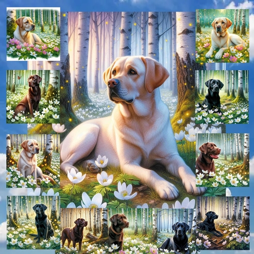 Beautiful Birch Forest Dogs 1 - CUP1298047_77133 | Craftsuprint