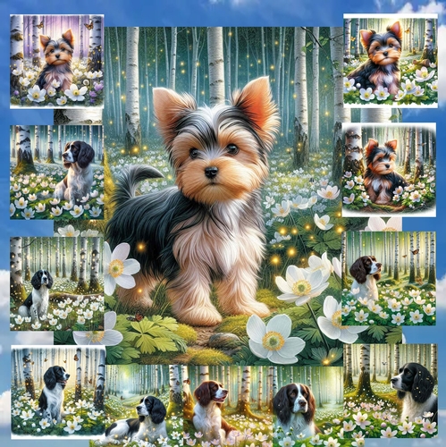 Beautiful Birch Forest Dogs 3 - CUP1298050_77133 | Craftsuprint