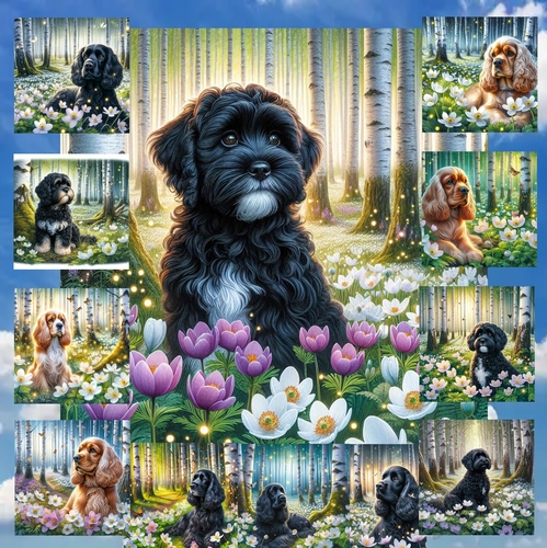 Beautiful Birch Forest Dogs 5 - CUP1298055_77133 | Craftsuprint