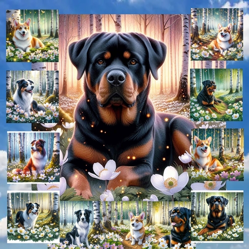 Beautiful Birch Forest Dogs 6 - CUP1298056_77133 | Craftsuprint