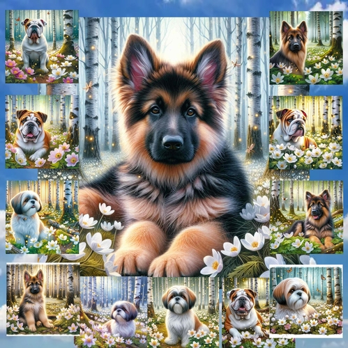 Beautiful Birch Forest Dogs 8 - CUP1298059_77133 | Craftsuprint