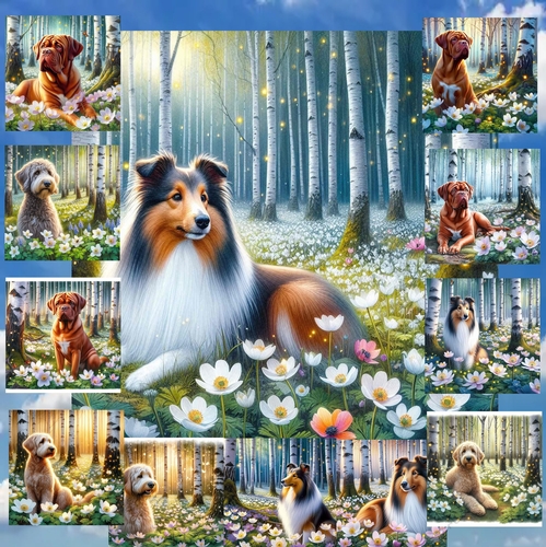 Beautiful Birch Forest Dogs 10 - CUP1298061_77133 | Craftsuprint