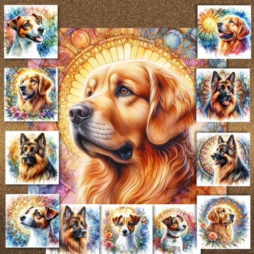 Beautiful Stained Glass Dogs 1 - CUP1305017_77133 | Craftsuprint
