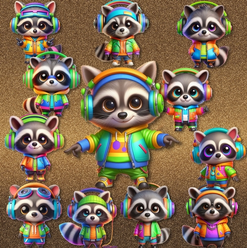 DJ Raccoons - CUP1306484_77133 | Craftsuprint