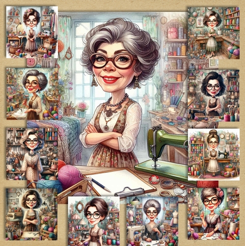 Sewing Lady 1 - CUP1312832_77133 | Craftsuprint