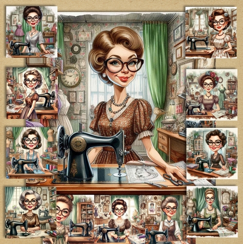 Sewing Lady 2 - CUP1312833_77133 | Craftsuprint