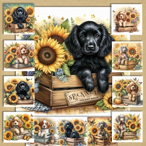 Sunflower Pups 2 - CUP1315119_77133 | Craftsuprint