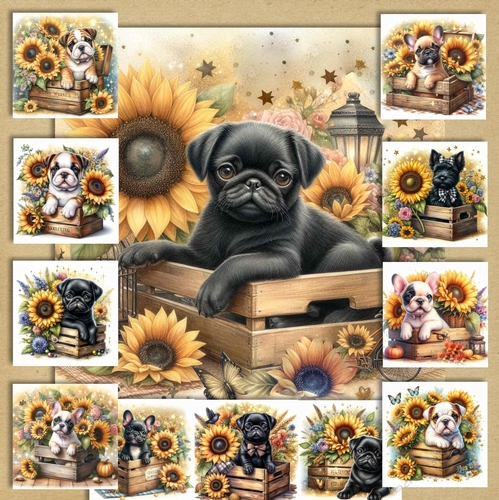 Sunflower Pups 5 - CUP1315123_77133 | Craftsuprint