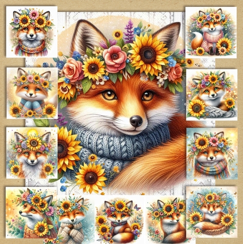 Sunflower Fox - CUP1320760_77133 | Craftsuprint