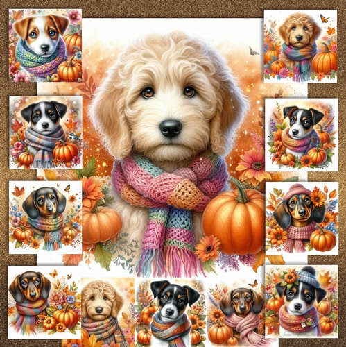 Pumpkin Fall Dogs 2 - CUP1321836_77133 | Craftsuprint
