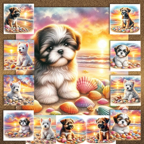 Sunrise Beach Pups 6 - CUP1324221_77133 | Craftsuprint